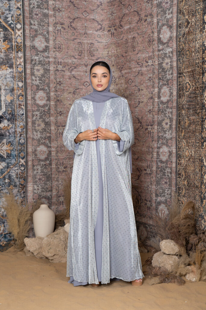 Bling Abaya Set- White - Tahoor